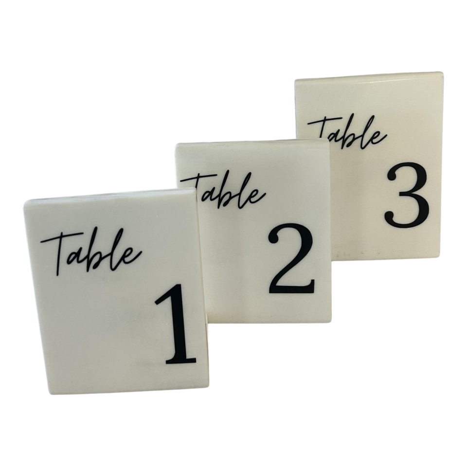 Table Numbers – Ruby Design Event Rentals
