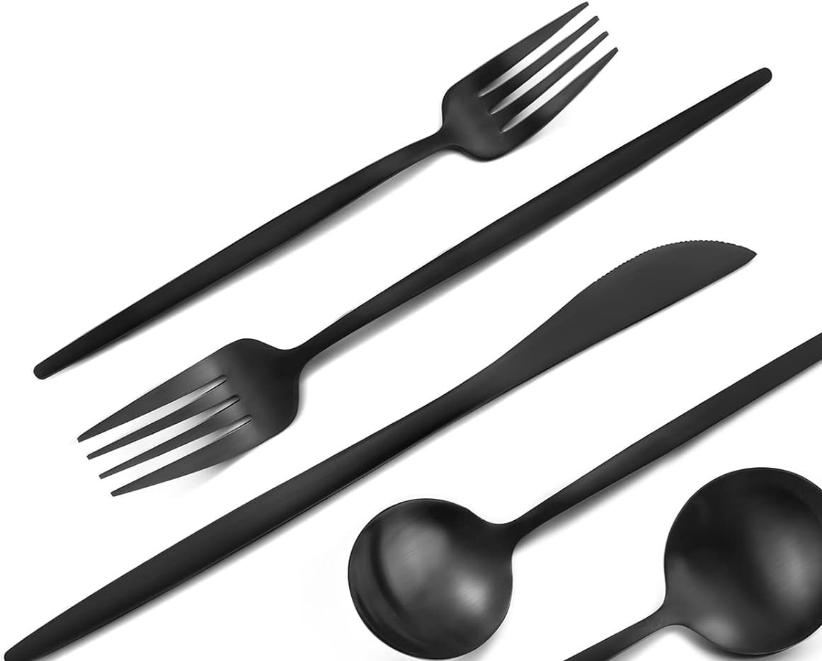 Black Flatware – 6 Piece Set – Ruby Design Event Rentals